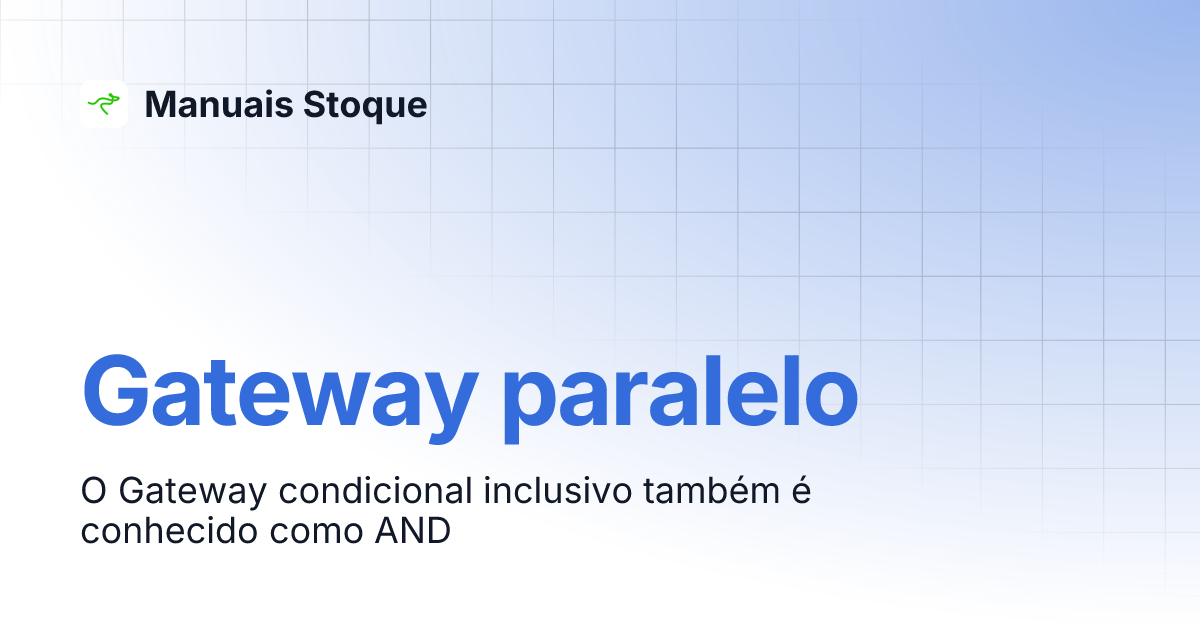 Gateway paralelo | Manual Zeev | Manuais Stoque